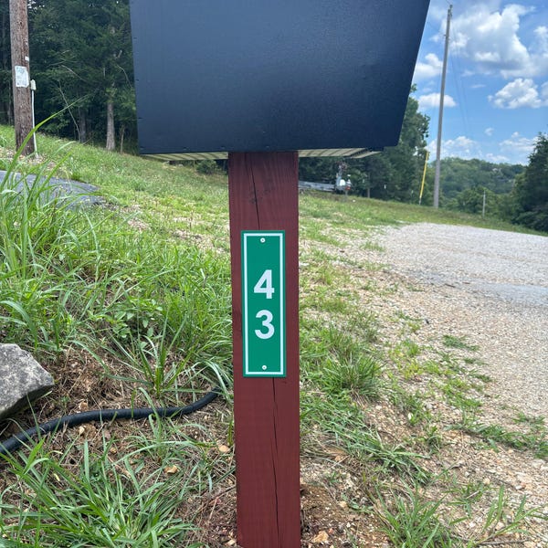 Black Mailbox With White Vinyl Post, Decorative Base, and New England ...