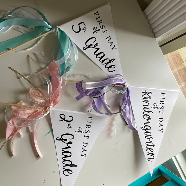 First Day of School Flag PRINTABLES - Preschool Through 6th Grade - Etsy