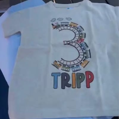 Personalized Choo Choo I'm 3 Train Theme Birthday Shirt. Three Birthday ...