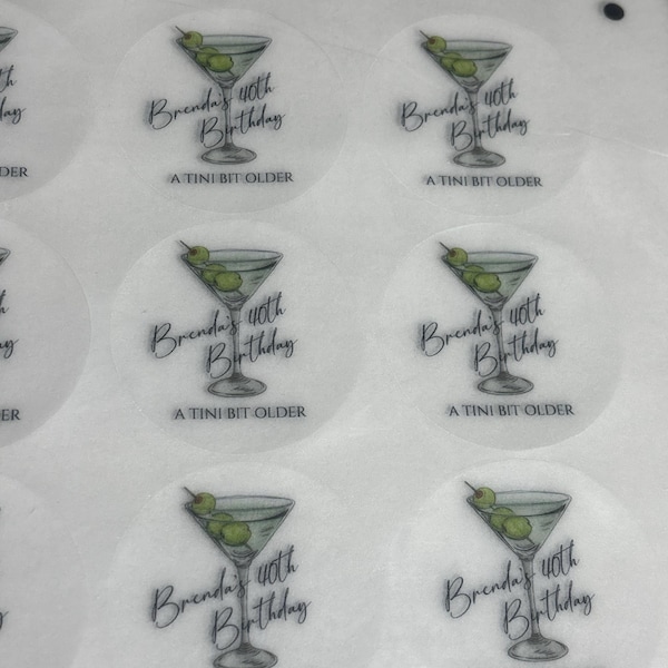 Edible Cocktail Toppers/a Tini Bit Older Drink Topper/personalized ...