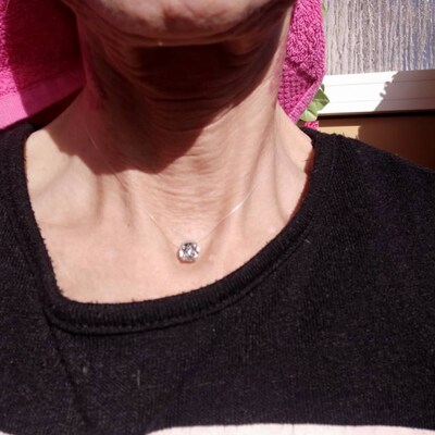 Invisible Solitaire Necklace 4 Claws in Swarovski Crystal 6mm or 8mm ...