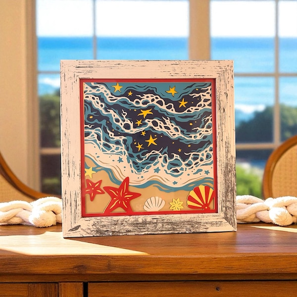 Starry Night Shadow Box SVG, Svg for Cricut Projects, 3D Layered SVG ...