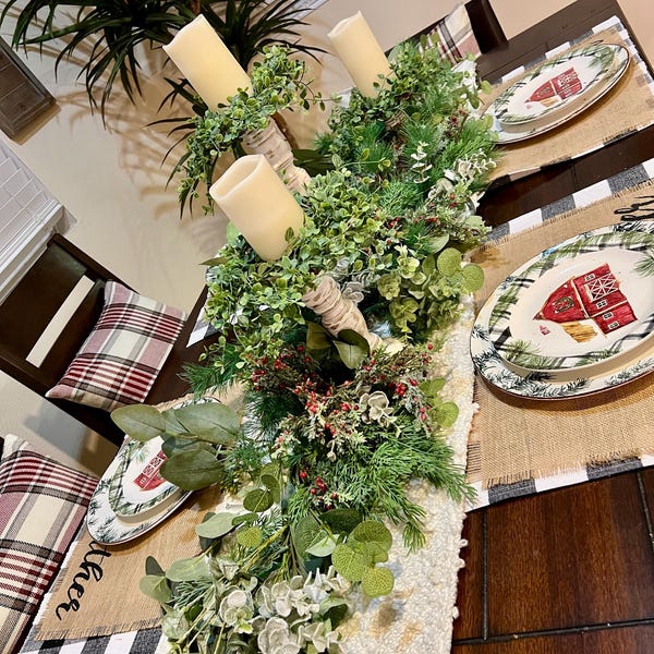 BACK in STOCK Greenery Farmhouse Vine Candle Ring, Farmhouse Everyday ...