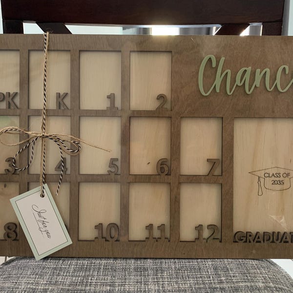 School Years Photo Frame * Pre K Grade 12 to Graduation Picture Frame ...