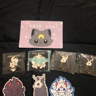 Mythical Cryptid Creature Kitsune Hard Enamel Pin - Etsy