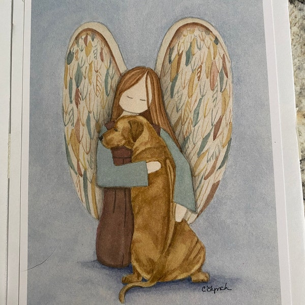 Rhodesian Ridgeback With Angel / Lynch Signed Folk Art Print Pet Loss ...