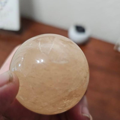 1pc Natural Yellow Iceland Spar Quartz Crystal Sphere,calcite Ball,home ...