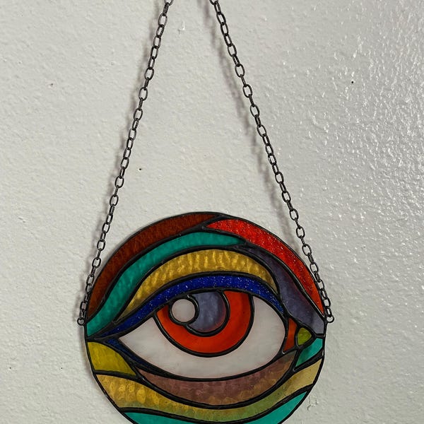 Stained Glass Eye Hanging Stained Glass Sun Catcher Modern Suncatcher ...