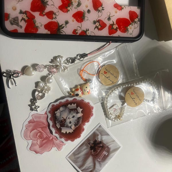 Pink Coquette Bow Phone Charm - Etsy