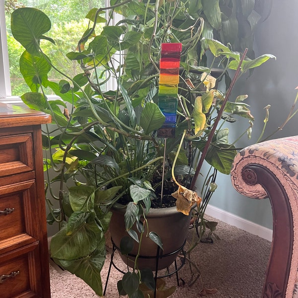 Rainbow Glass Garden Art - Etsy