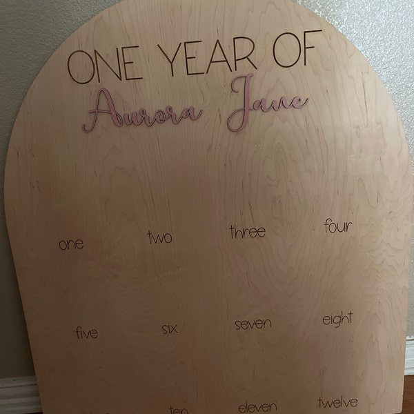 My First Year One Year of Photo Board Wooden Milestone Board 1st ...