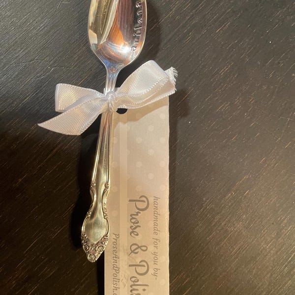 Antique Silver Baby Spoon, Personalized Baby Gift, Newborn Present ...