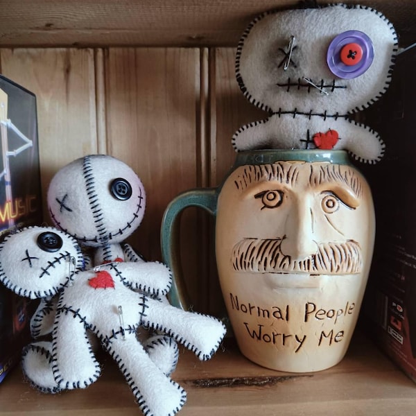 Handmade Voodoo Doll With Pins, 100% Wool Felt Art Doll, Gothic ...
