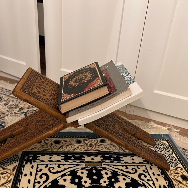 Wooden Folding Quran Stand-bible Holder,natural Wood Rehal,cookbook ...