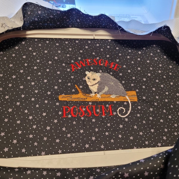 Awesome Possum - Machine Embroidery Design, Opossum Embroidery Pattern ...