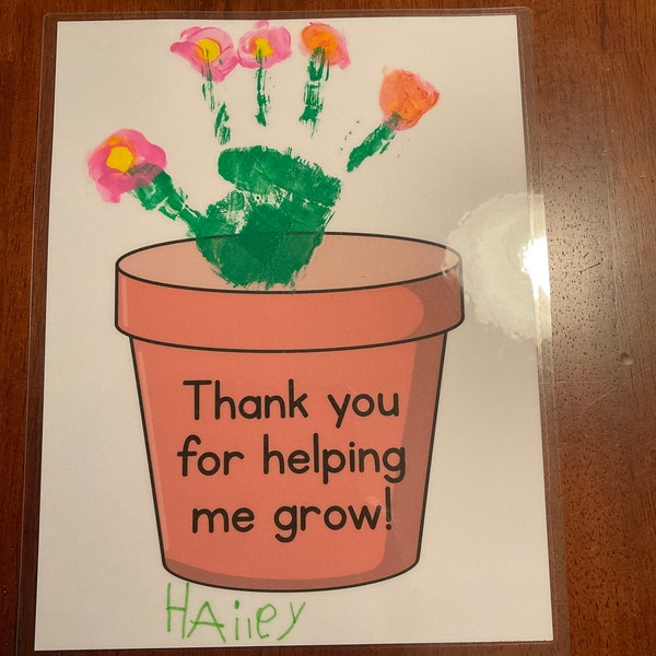 Teacher Appreciation Printable | "thank You for Helping Me Grow ...