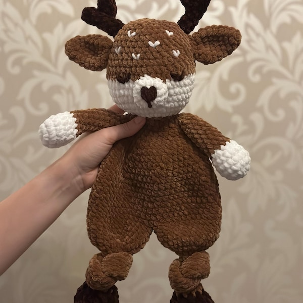 Crochet Deer Snuggler Pattern Deer Lovey Pattern Cute Animal Plushie ...