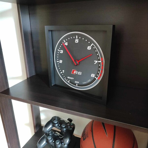 Desk Clock, Unique Wall Clock, Personalized Car Guy Gift, Shelf Poster ...