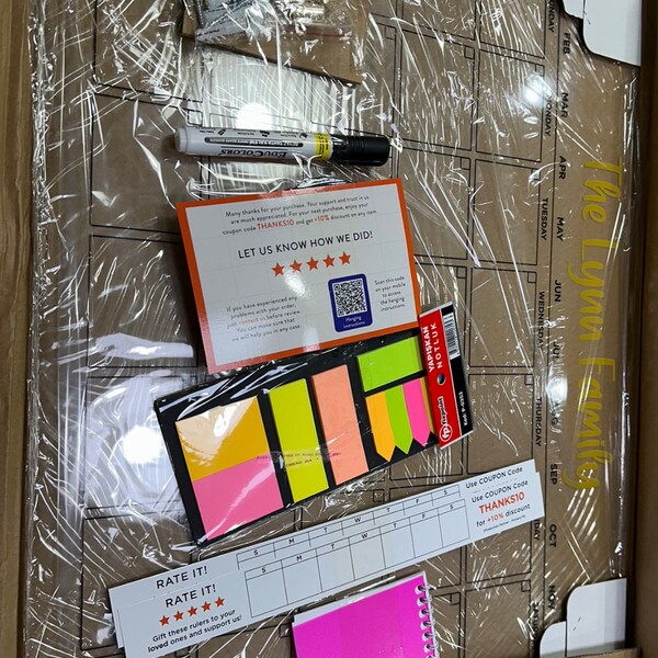 Large Acrylic Calendar | Dry Erase Board With Side Notes | Monthly ...