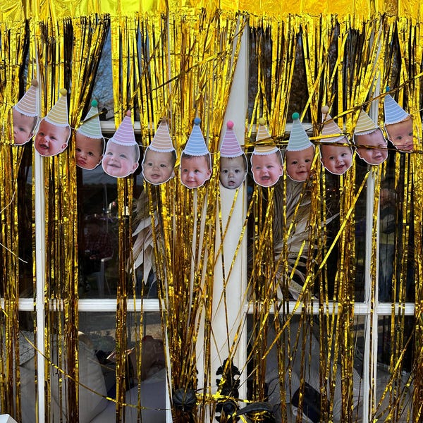 Custom Photo Face Banner, Baby Face Birthday Garland, Head Garland ...