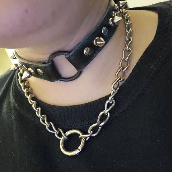 Stainless Steel Chain Necklace Choker With O-ring Clip - Etsy
