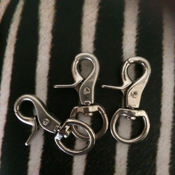 2 BIG Lobster Clasps for Wallet Chain Swivel Hook Hinged Clip for Key ...