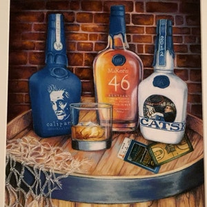 Buffalo Trace Antique Collection Chalk Pastel Print: Bourbon Barrel Art ...