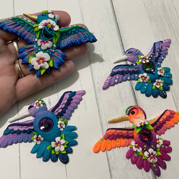 PDF Tutorial Time-lapse Video: Polymer Clay Hummingbird Necklace Step ...