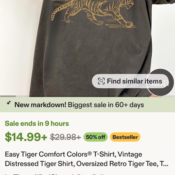 Easy Tiger Comfort Colors® T-shirt, Vintage Distressed Tiger Shirt ...
