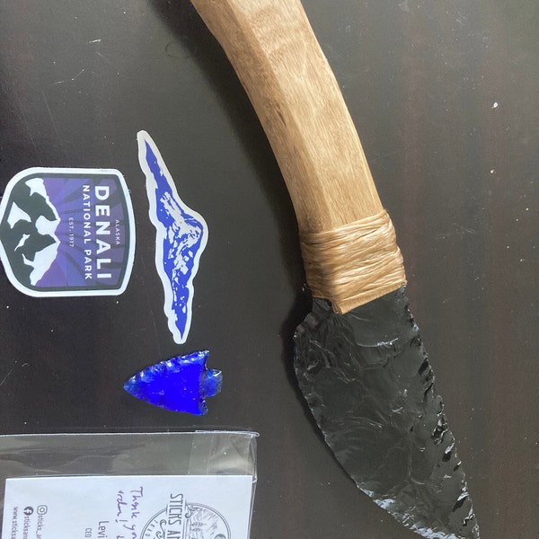 Stone Tomahawk Obisidan - Stone Hatchet - Primitive Tool - Hand Knapped ...