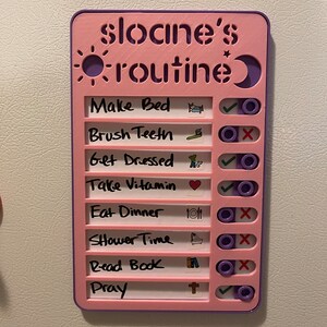 Sliding Routine Chart Chore Chart Daily Checklist Kids - Etsy