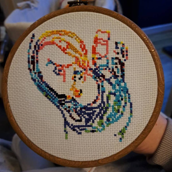 Human Anatomy Cross Stitch Pattern Embryo Cross Stitch Pregnancy ...