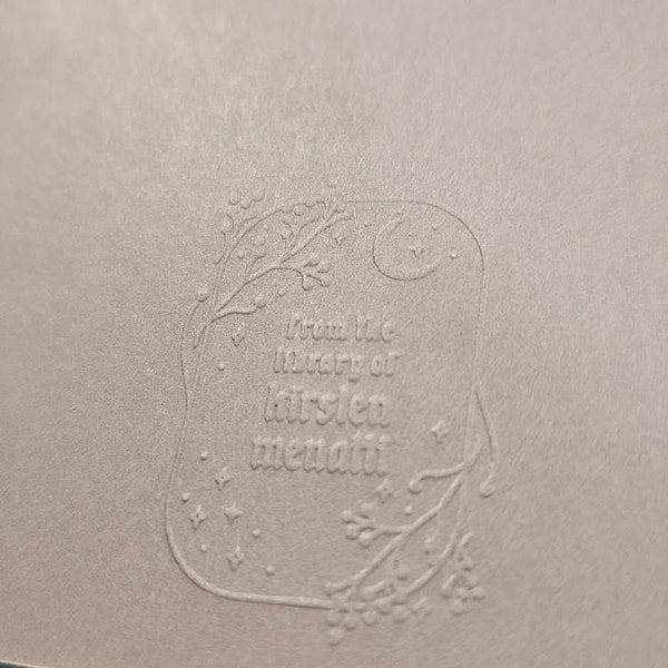 Moon Embosser Book Stamp | Personalized From the Library of | Wood and ...