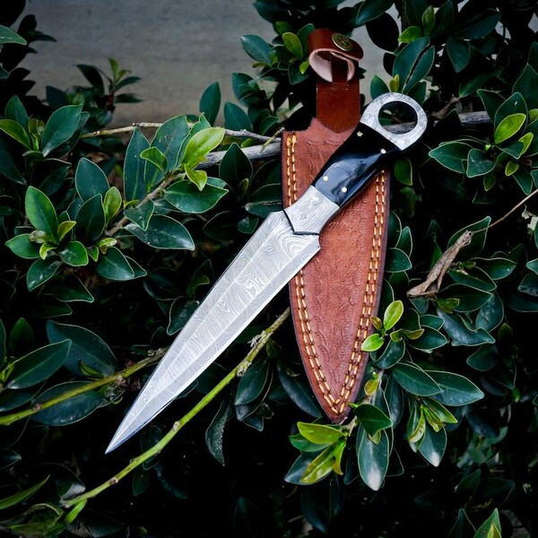 15 Inch Bowie Knife With Sheath Mirror Polished Outdoor Camping Knife ...