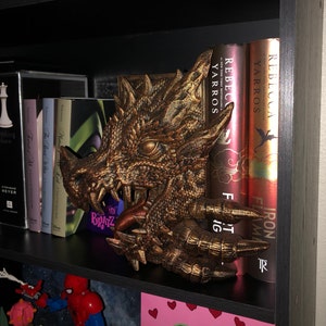 Dragon Reading Book Statue, 3D Printed Resin Art Sculpture, Outdoor ...