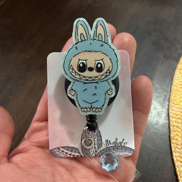 Labubu Beaded Badge Reel - Etsy