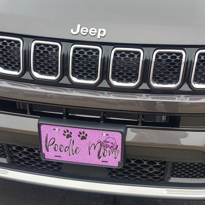 Peace Love & Paws Glitter License Plate, Customized Vehicle, Dog Lover ...