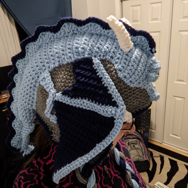 Crochet Dragon Hat Pattern. Easy Instructions for Cool Earflap Beanie ...