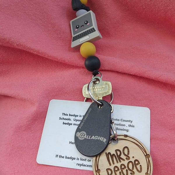 Beaded Teacher Lanyard Personalized, Custom BREAKAWAY Lanyard for ...