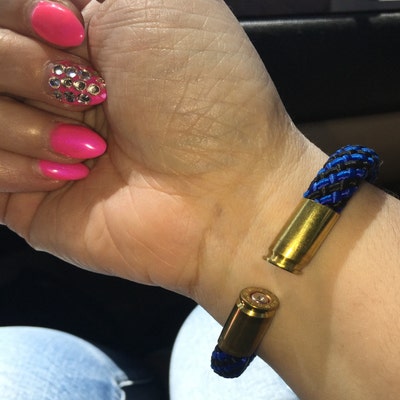 Patriot Military and Second Amendment Paracord Bullet Bracelet 40 Cal ...