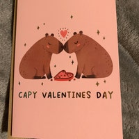 Capy Valentine's Day Card Happy Capybara Cards Capybara Lover Gift ...