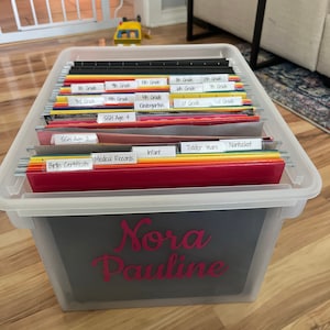 Kids File Box Memory Box Milestone Tote School - Etsy