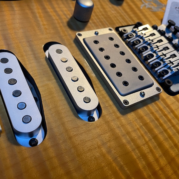 Stratocaster Style Single Coil Pickup Covers...custom Machined Aluminum ...