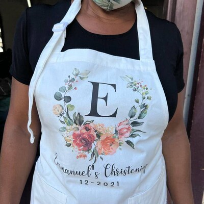 Personalized Floral Apron for Women W/ Pocket Adjustable Neck - Etsy