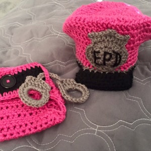 Baby Police Officer Hat and Diaper Cover Set, Baby Cop Set, Baby ...