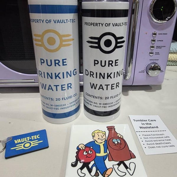 Fallout Vault-tec Pure Drinking Water - 20 Oz. Tumbler W/metal Straw ...