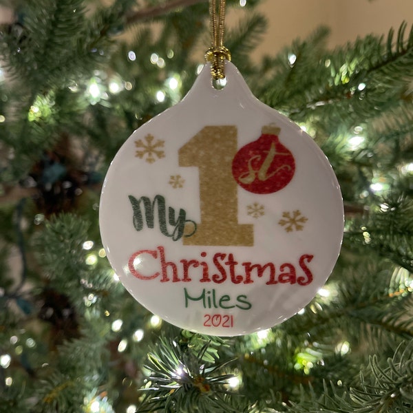 My First Christmas Ornament | 1st Christmas | Baby Girl Ornament | Baby ...