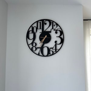 Unique Latin Numeral Compass Metal Wall Clock, Extra Large Modern ...