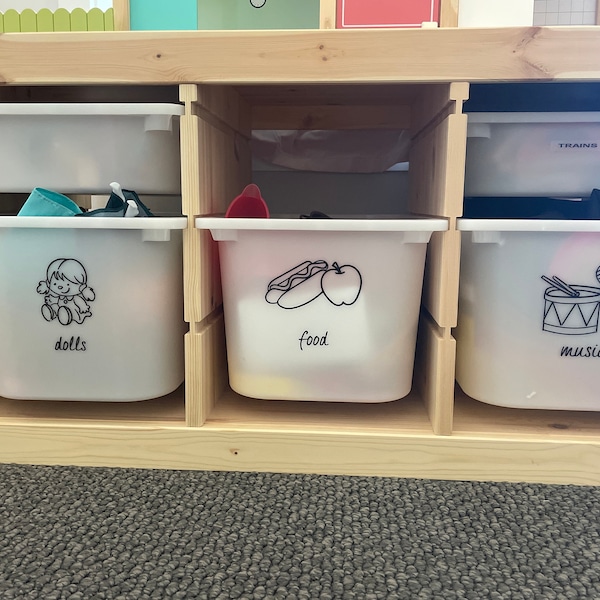 Printable + Editable Toy Bin Storage Labels Set 1, Minimalist Playroom ...
