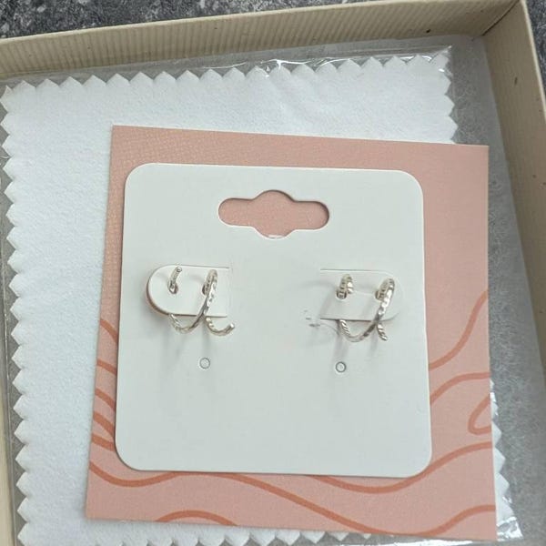 Sterling Silver Textured Double Hoop Nose Ring | Double Nose Ring Hoop ...